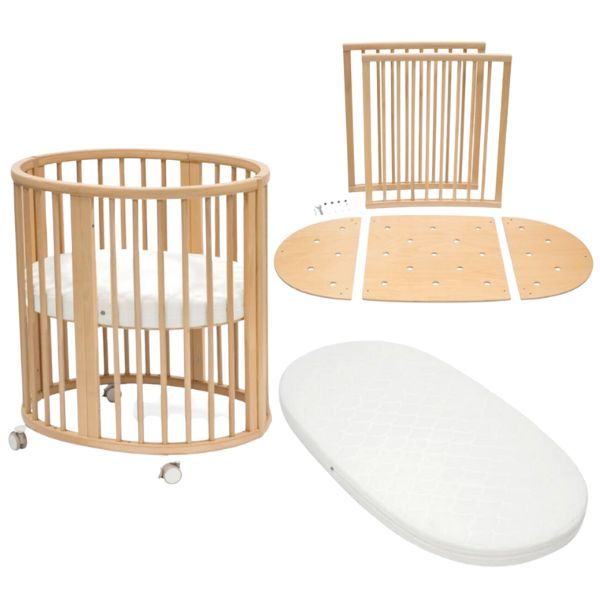 Stokke Sleepi Mini V3 Natural with Sleepi Mini V3 Mattress + Sleepi Bed ...